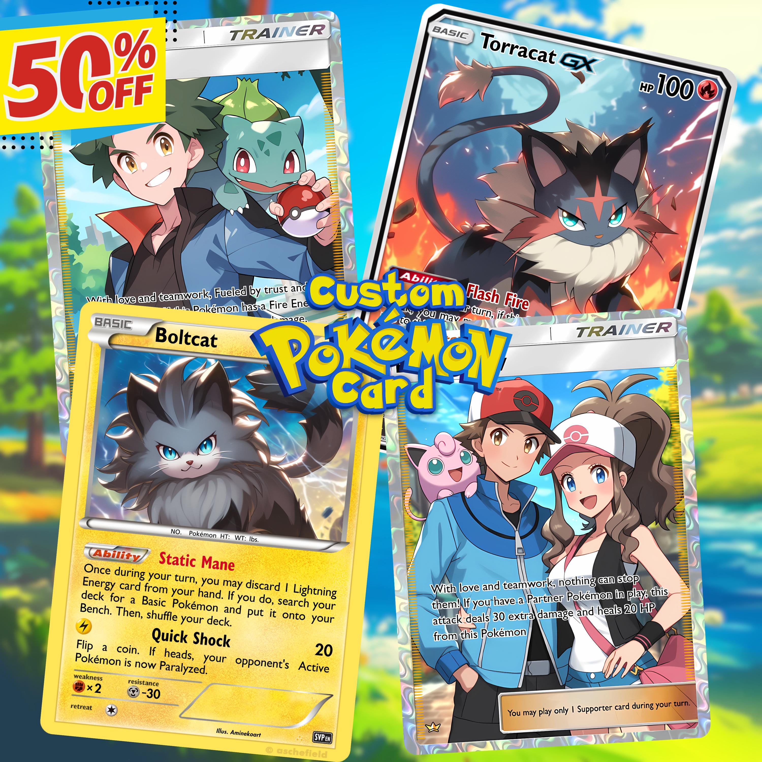Custom Full Art Pokemon Card - Personalized TCG Pokemon Gift - Digital ...