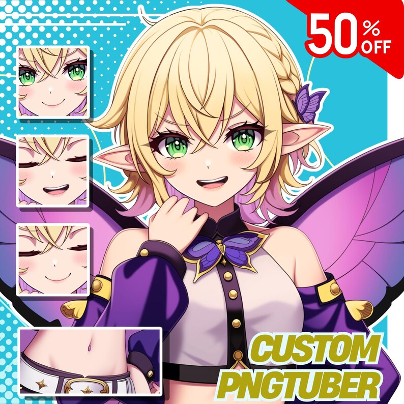 Customizable Pngtuber Model | Anime Streaming Avatar Commission ...