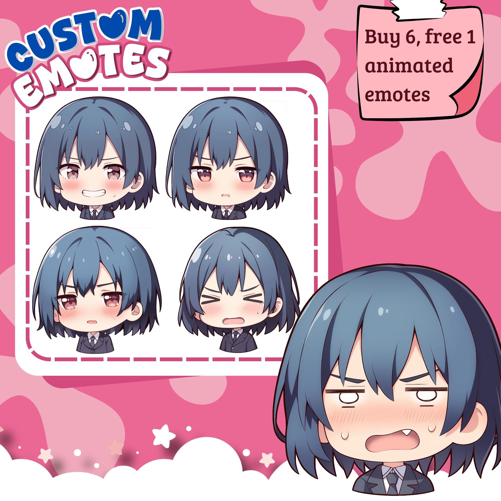 Custom Twitch Emotes Set - Emoticons for Streamers (anime/chibi Style ...