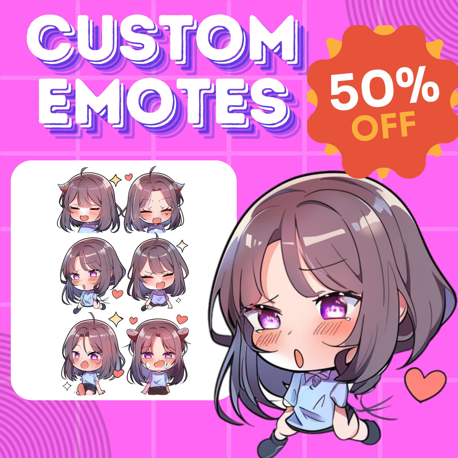 CUSTOM EMOTES Animated Emotes, Custom Twitch Emotes, Cute Emotes ...