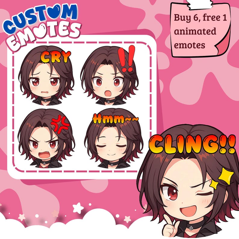 Custom Twitch Emotes - Anime Chibi Emoticons - Gamer Twitch Emotes Pack ...