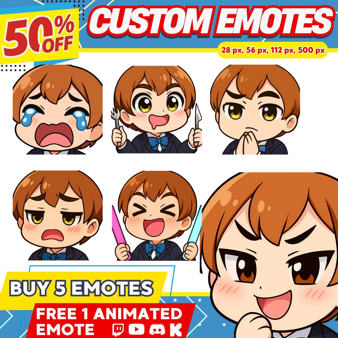 Streamer Emote Commission | Custom Twitch Badges | Animated Emotes ...