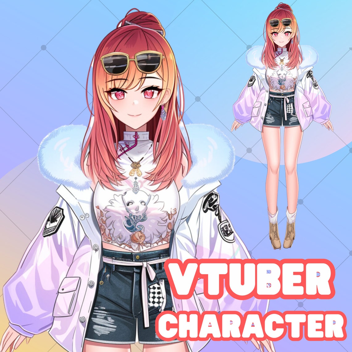 CUSTOM LIVE2D VTUBER MODEL Vtuber Design, Vtuber Model, Vtuber Asset ...