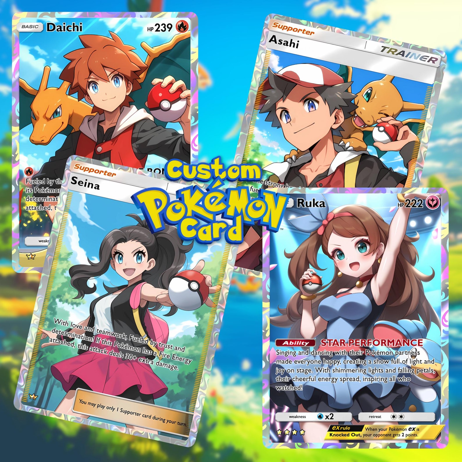 Custom Full Art Pokemon Card - Personalized TCG Pokemon Gift - Digital ...