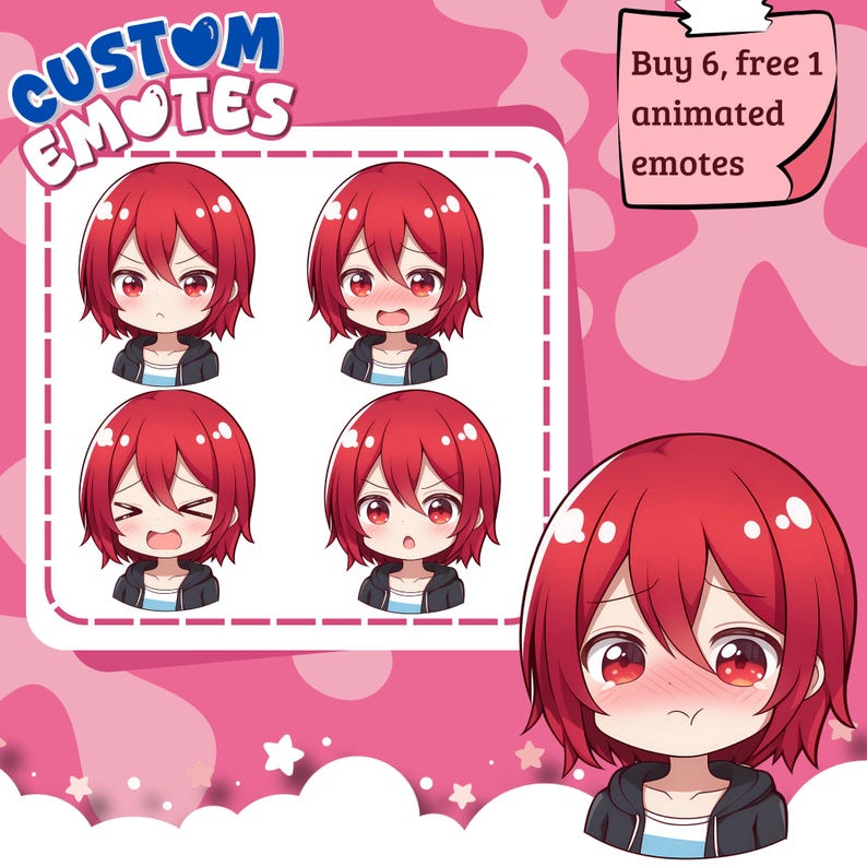Custom Twitch Emotes - Anime Chibi Emoticons - Gamer Twitch Emotes Pack ...