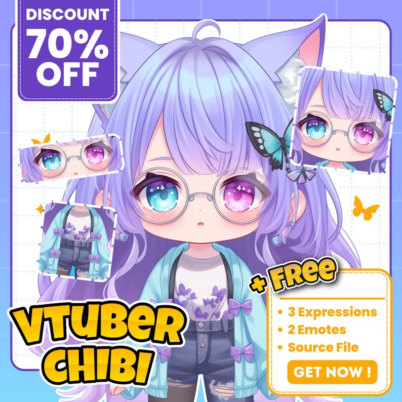 Custom Chibi Vtuber Model – Chibi Vtuber Commission 2D for Streaming - Etsy