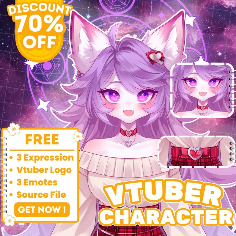 Custom Female Furry Vtuber Live2d Avatar Designed for Online Streamers ...