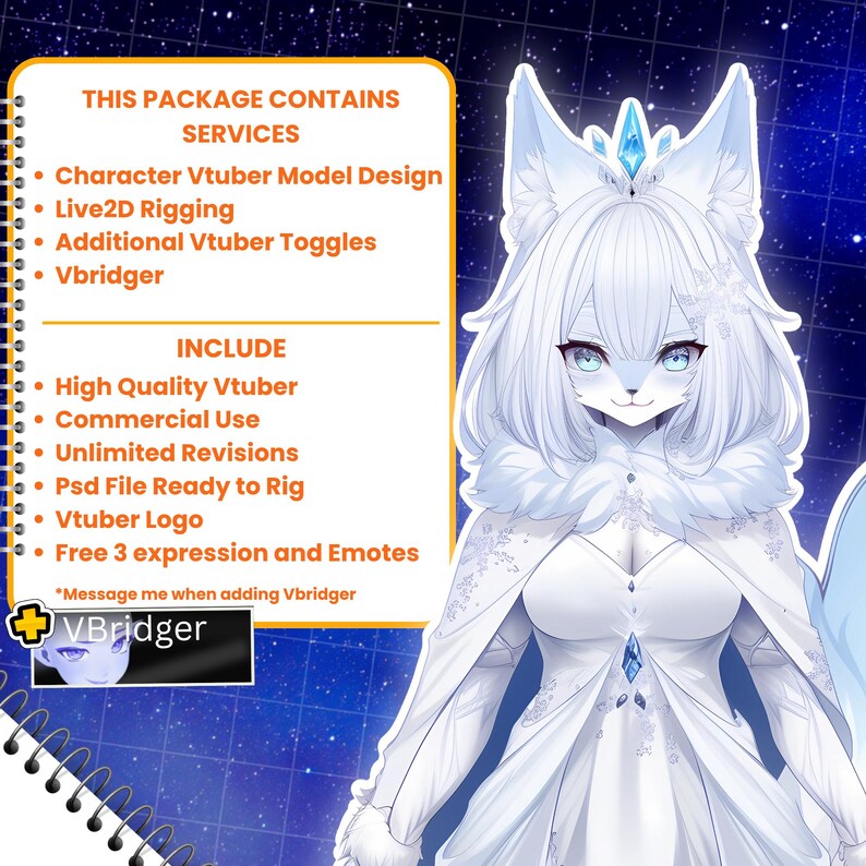 Commission Furry Vtuber Live2d Model, for New Streammer, Anthro Fursona ...
