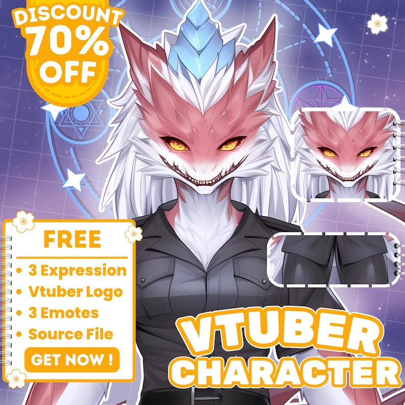 Custom Female Furry Vtuber Live2d Avatar Designed for Online Streamers ...