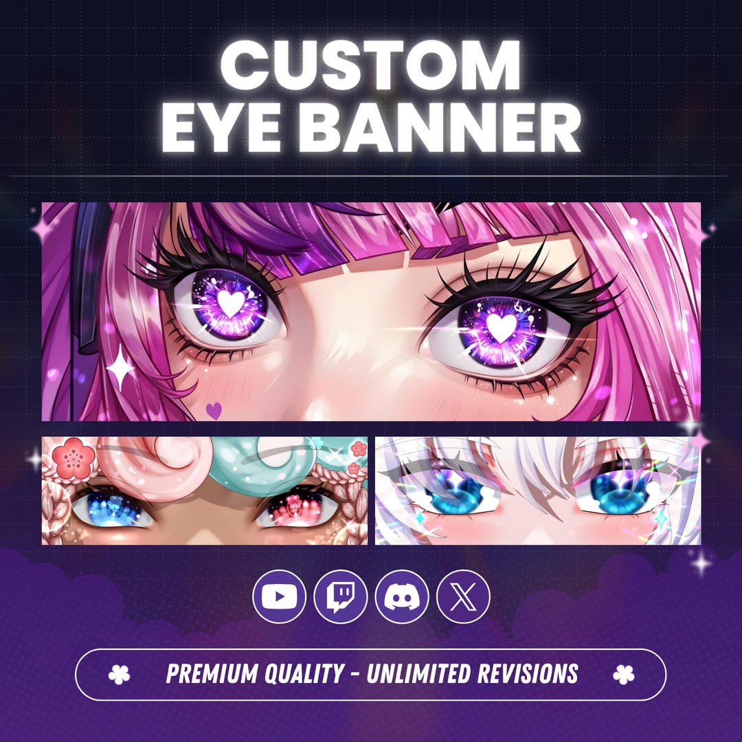 Custom Eye Banner, Personalized for Streamer Channel and Social Media ...