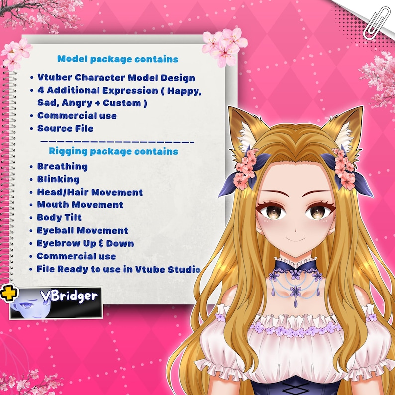 Custom Vtuber Live2d Model | Personalized Anime Avatar Vtuber ...