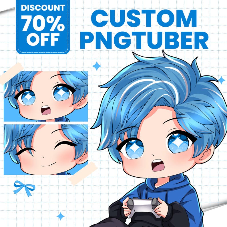 Pngtuber Model, Reactive Character, Commission, Chibi Design, Streamers ...