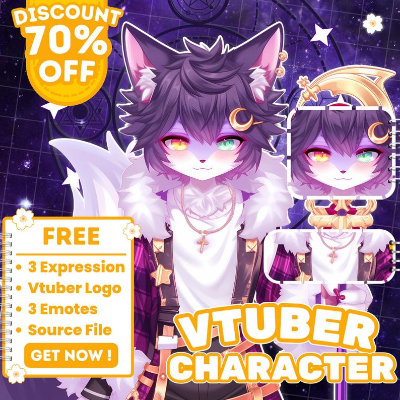 Custom Female Furry Vtuber Live2d Avatar Designed for Online Streamers ...