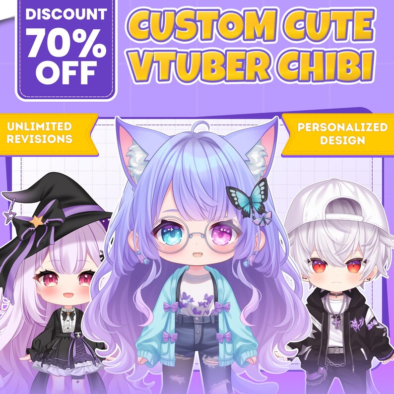 Custom Chibi Vtuber Model – Chibi Vtuber Commission 2D for Streaming - Etsy