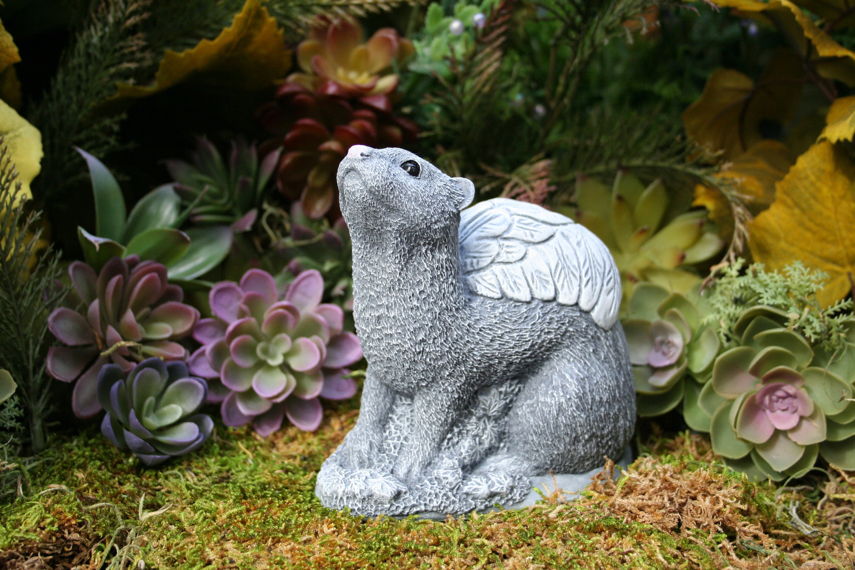 Ferret Angel Statue Concrete Ferret With Angel Wings the - Etsy