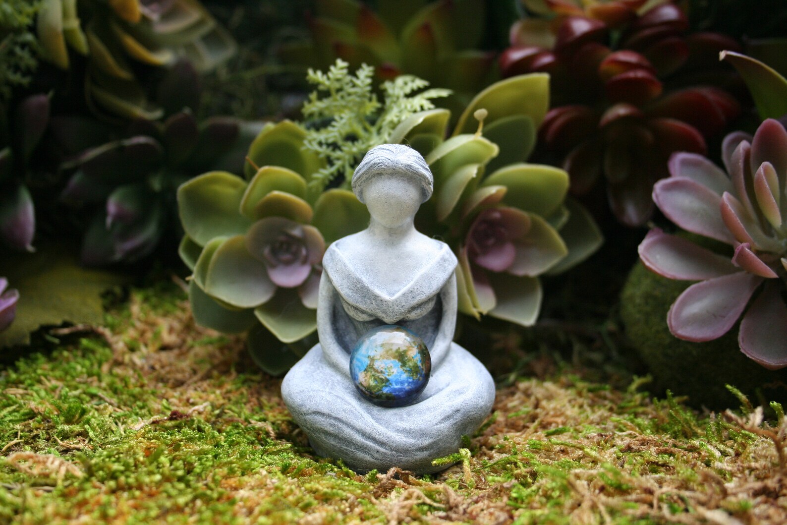 Earth Goddess Statue Gaia Statue Unique Mini Mother Earth - Etsy