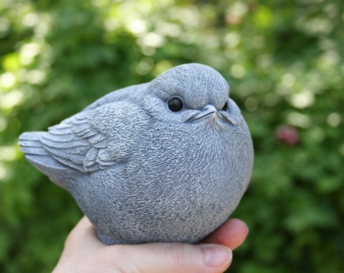 Concrete Bird Statue Fat Bird Garden Sculpture - Etsy