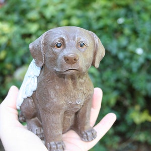 Chocolate Lab Dog Angel - Chocolate Labrador Retriever Concrete Statue ...