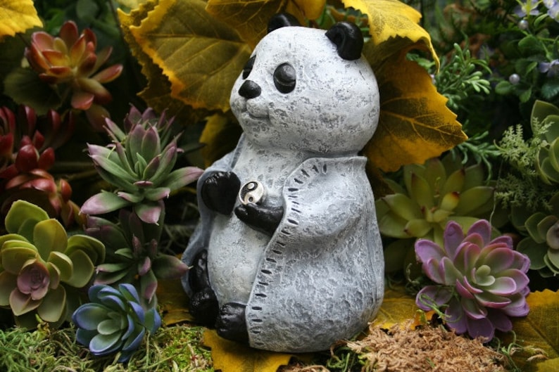 Yoga Panda Bear Statue Zen Panda Bear Meditating Buddha - Etsy