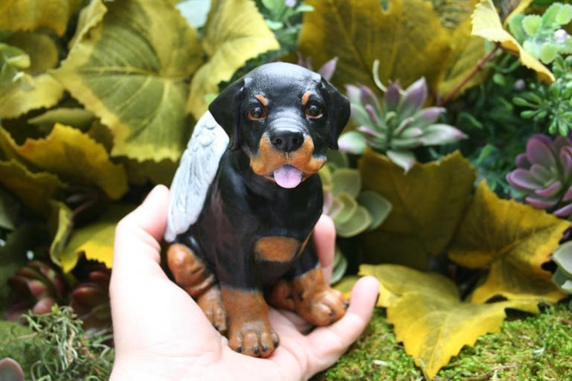 Rottweiler Statue Rottie Angel Dog Memorial Concrete | Etsy