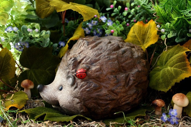 Hedgehog Statue Concrete Garden Sculpture Outdoor Decor - Etsy