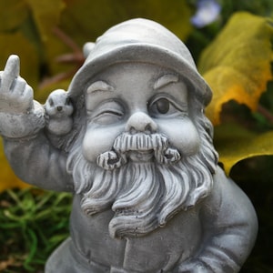 Garden Gnome Flipping the Bird Concrete Rude Garden Gnomes for Sale Etsy