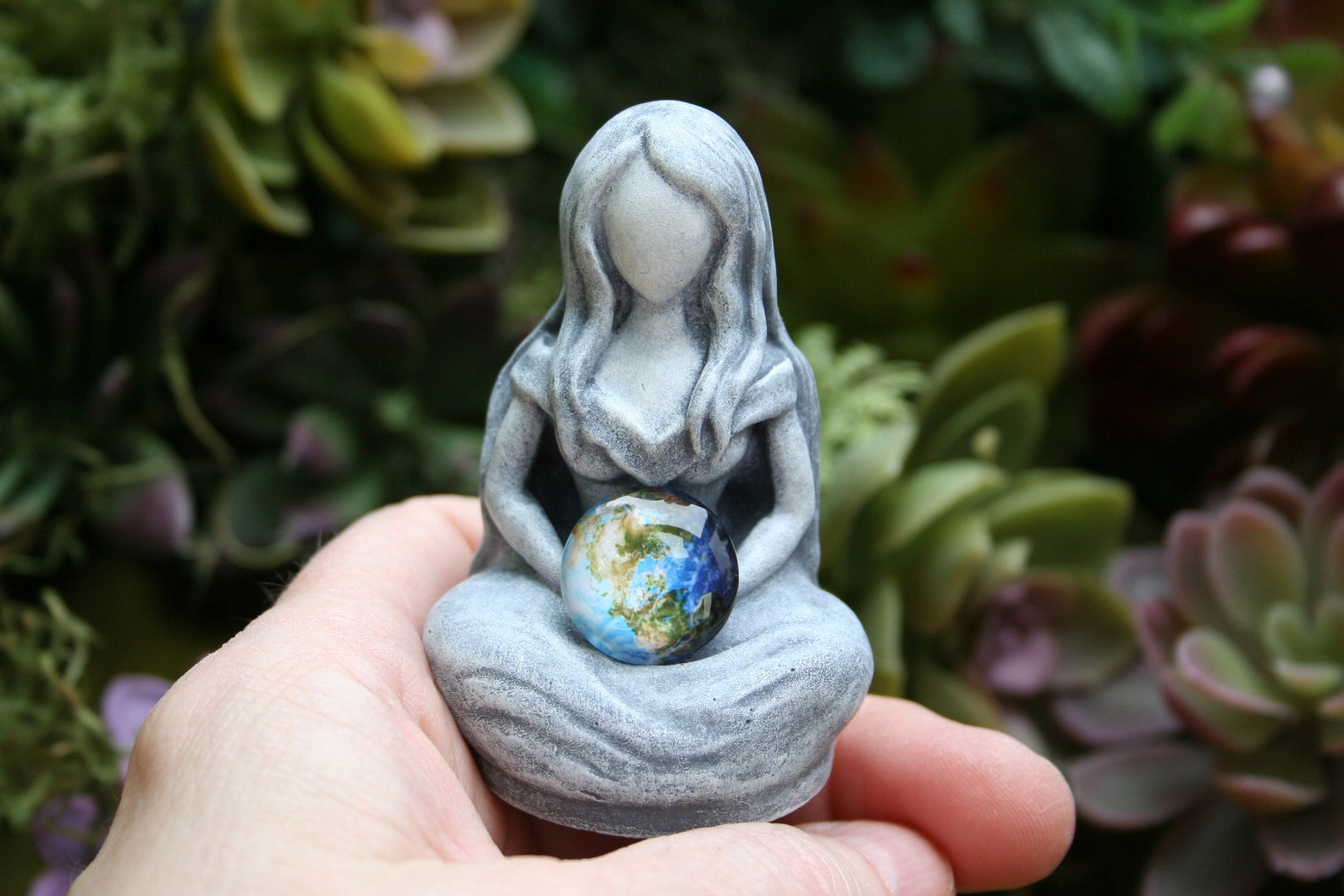 Earth Goddess Statue - Gaia Statue - Unique Mini Mother Earth Figurine ...