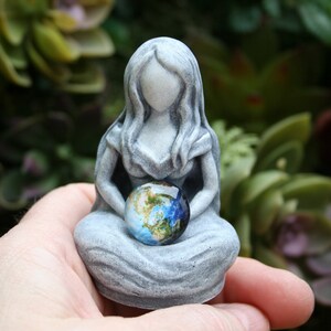 Earth Goddess Statue - Gaia Statue - Unique Mini Mother Earth Figurine ...