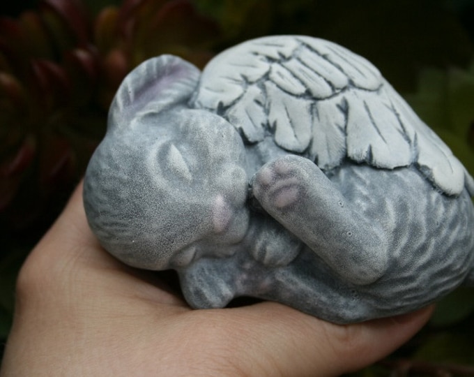Angel Bunny Statue Rabbit Angel Memorial Concrete Garden - Etsy