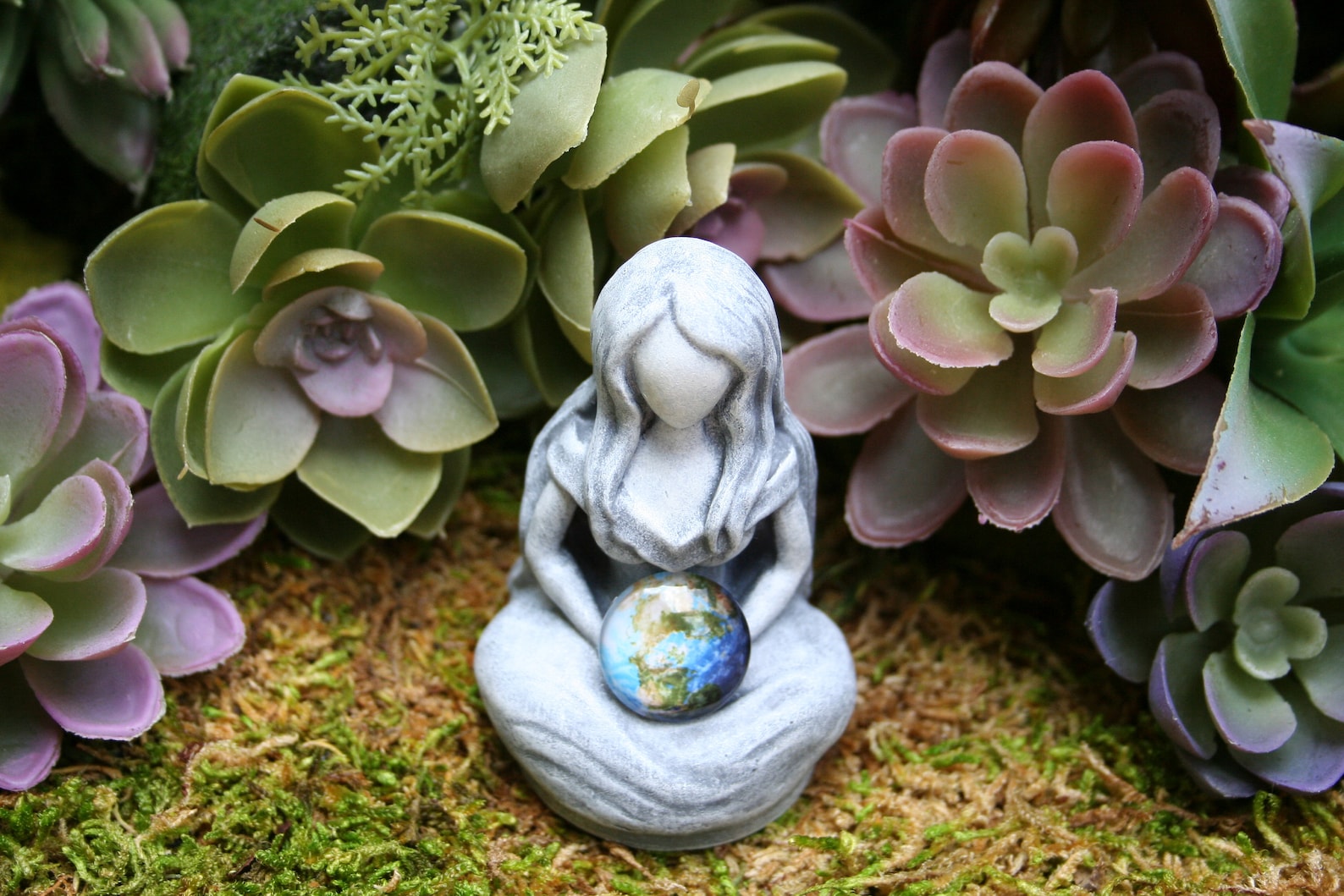 Earth Goddess Statue Gaia Statue Unique Mini Mother Earth - Etsy