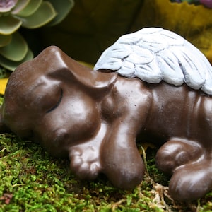 Dog Angel Statue / Chocolate Lab Concrete Statue - Labrador Pet ...