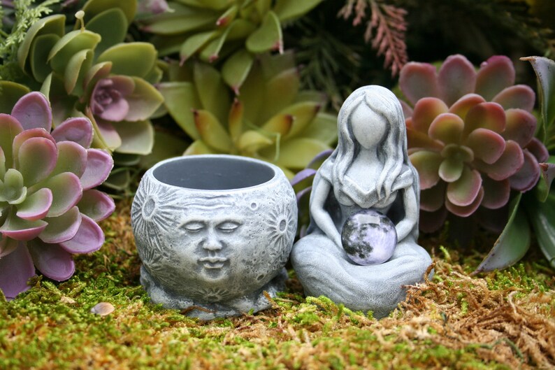 Moon Goddess Statue & Lunar Goddess Offering Dish / Tea Light Holder ...