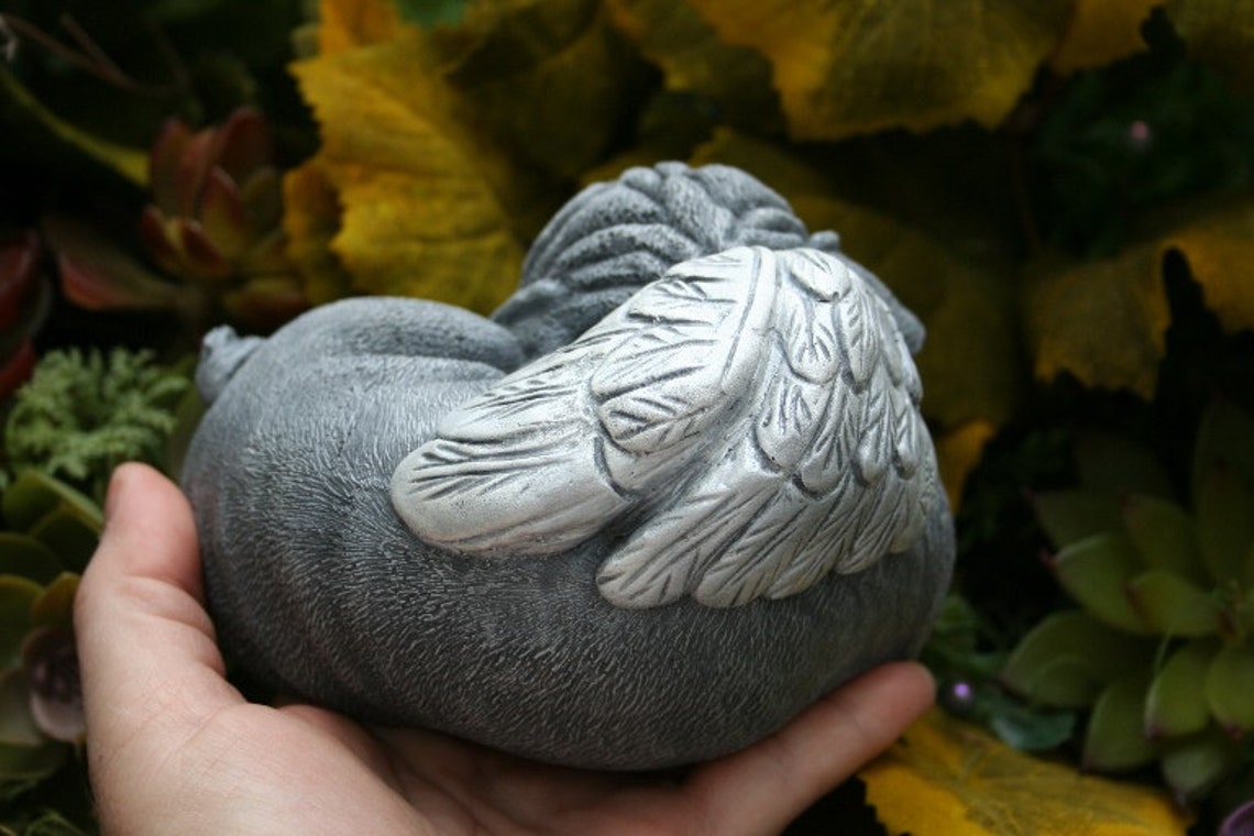 Pug Angel Statue Angel Dog Garden Sculpture Solid Concrete | Etsy