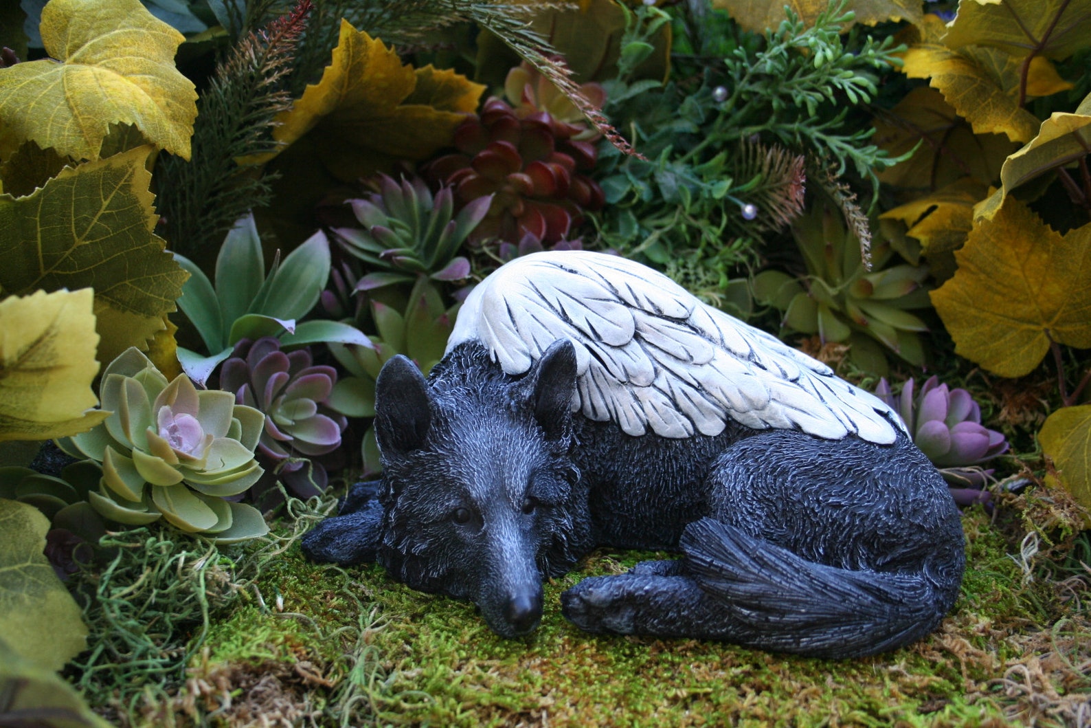 Black German Shepherd Angel Dog Statue My Guardian | Etsy