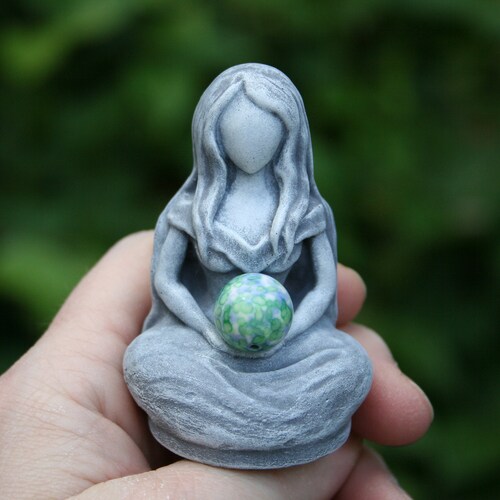 Earth Goddess Statue Gaia Statue Unique Mini Mother Earth - Etsy