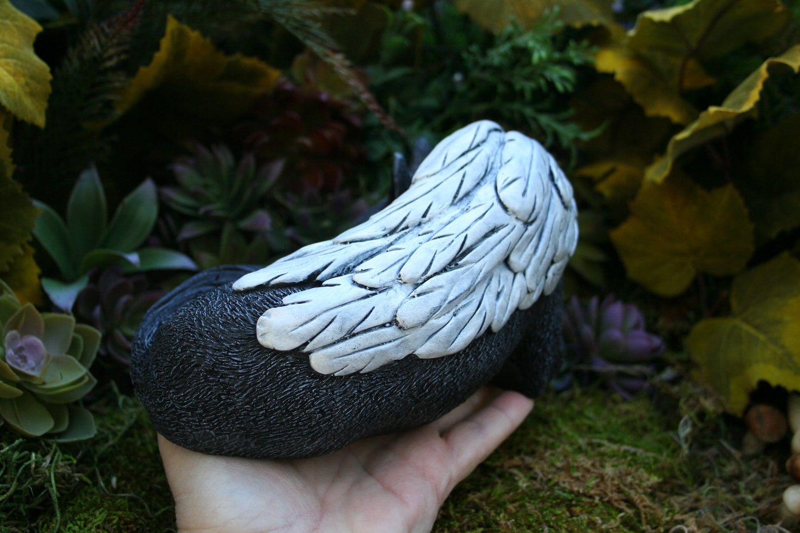 Black German Shepherd Angel Dog Statue my Guardian - Etsy