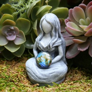 Earth Goddess Statue - Gaia Statue - Unique Mini Mother Earth Figurine ...