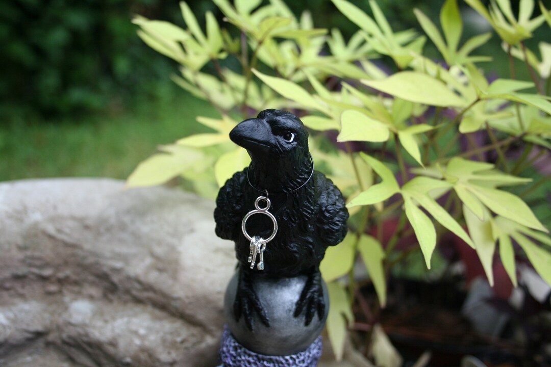 Raven Statue - Wearing 3 Keys Necklace - Unlocking Past, Present ...