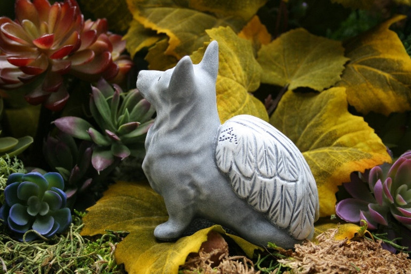 Dog Angel Statue Corgi Angel Dog Memorial Pembroke Welsh - Etsy