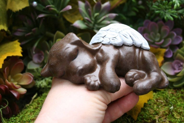 Dog Angel Statue / Chocolate Lab Concrete Statue Labrador - Etsy
