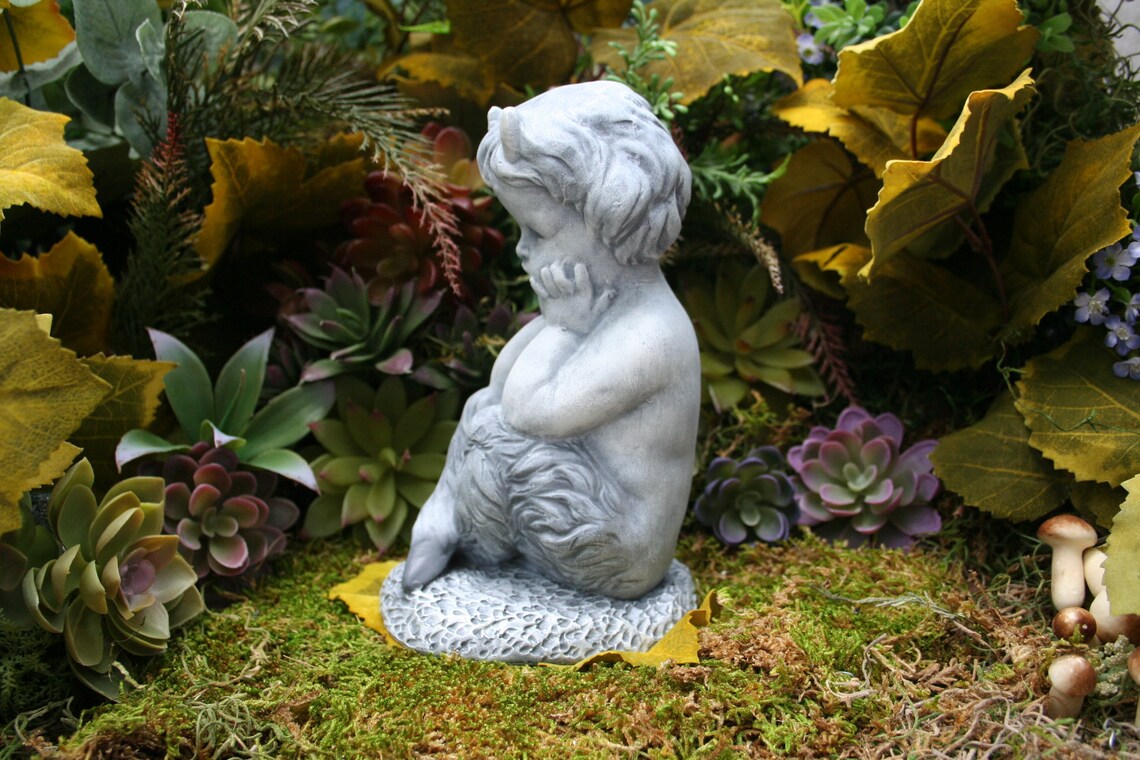Pan Statue - Satyr Faun Sculpture - Unique Concrete Art for Your ...