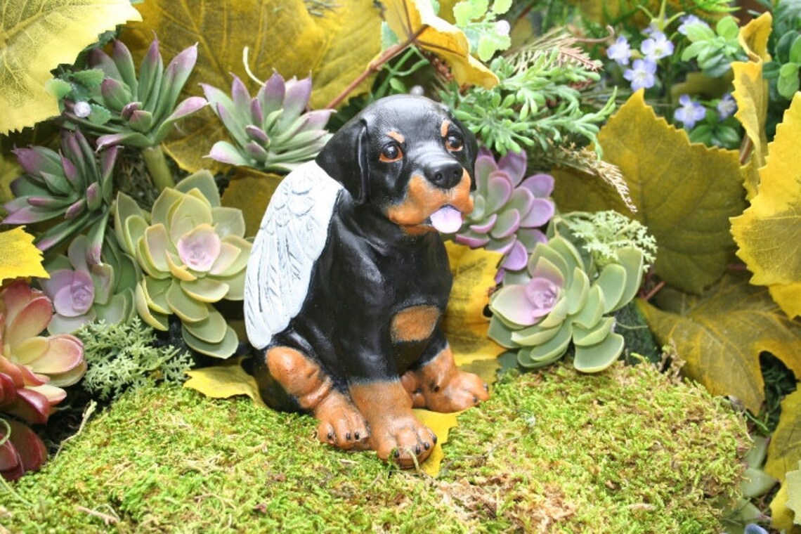 Rottweiler Statue Rottie Angel Dog Memorial Concrete | Etsy