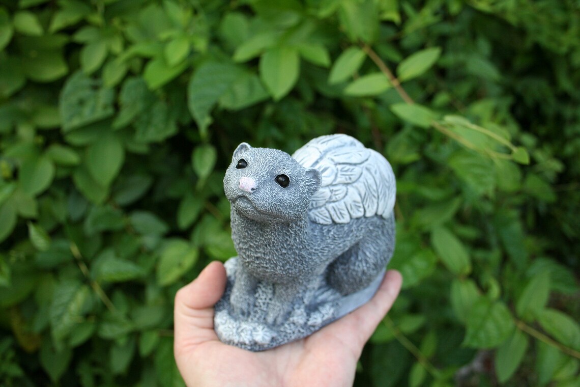 Ferret Angel Statue, Concrete Ferret With Angel Wings - the Perfect Way ...
