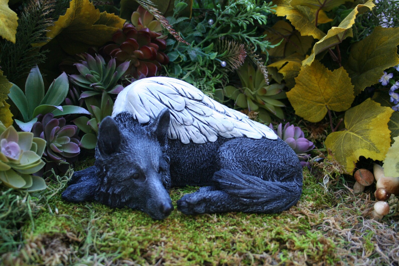 Black German Shepherd Angel Dog Statue my Guardian - Etsy