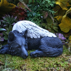Black German Shepherd Angel Dog Statue - "my Guardian Angel" - Black ...