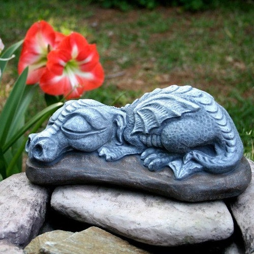 Dragon Garden Statue BIG Sleeping Daphne is so Adorable - Etsy