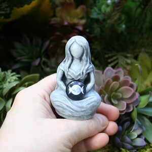Triple Moon Goddess Figurine - Moon Goddess Statue - Hecate Statue ...
