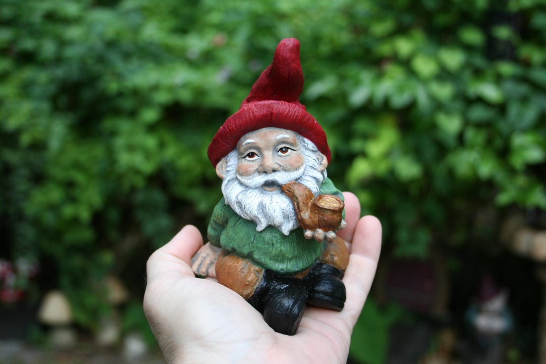 Garden Gnome - the Perfect Pipe Smoking Lawn Gnome - Solid Concrete ...