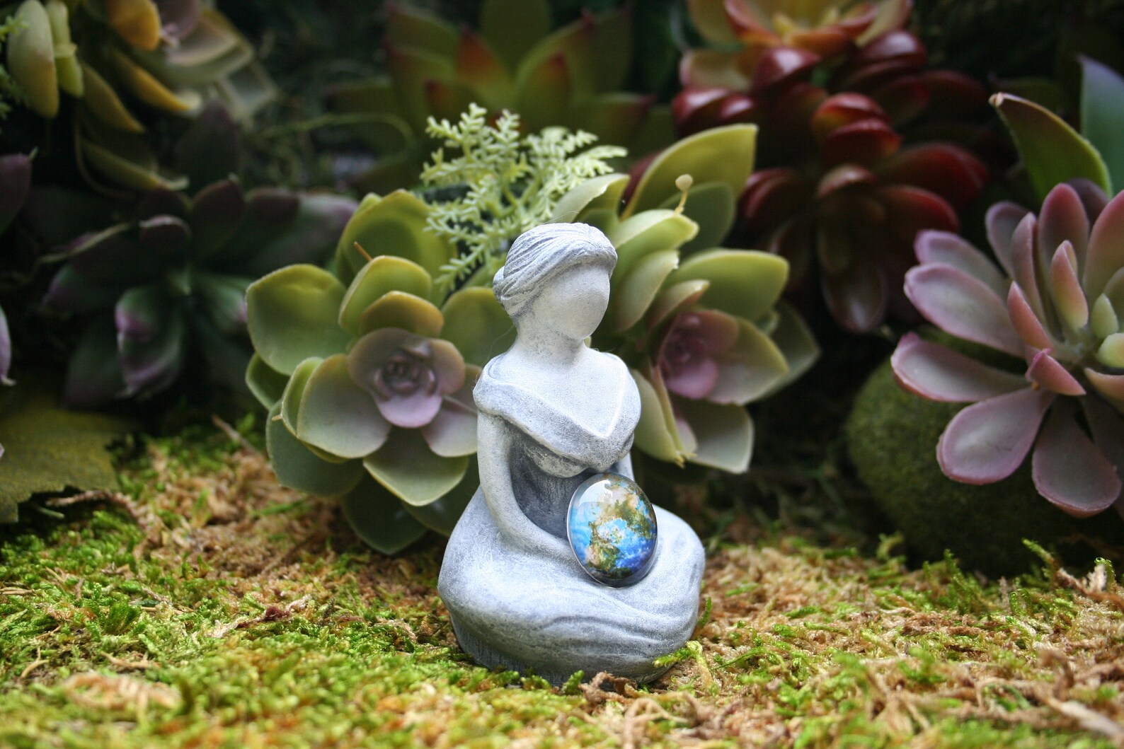 Earth Goddess Statue - Gaia Statue - Unique Mini Mother Earth Figurine ...