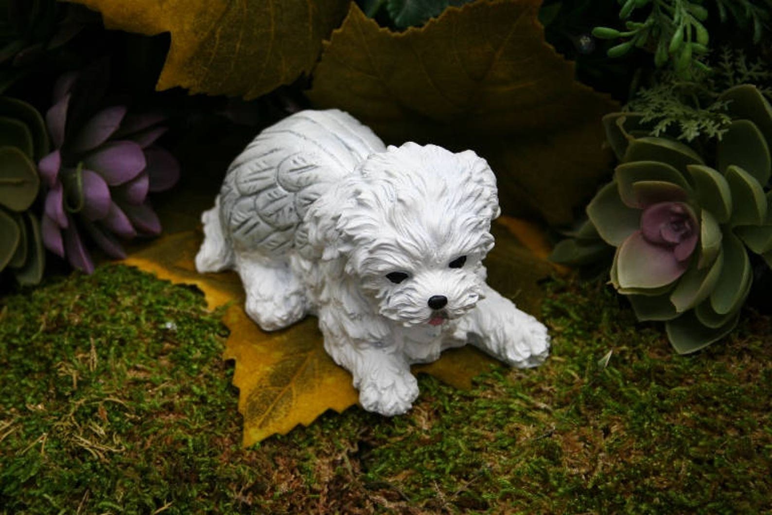 Maltese Dog Angel Statue Maltese Memorial Concrete Statue - Etsy